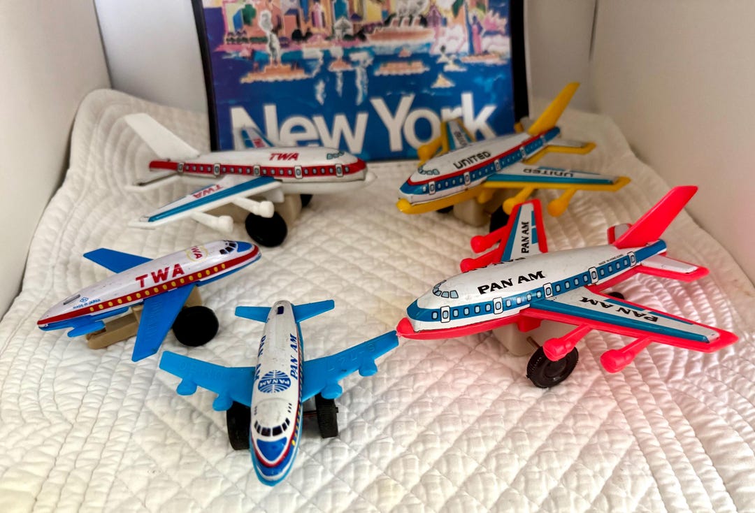 Vintage Tin Litho Airplane/tin Litho Pan Am Plane/toy TWA Tin Toy/tin ...