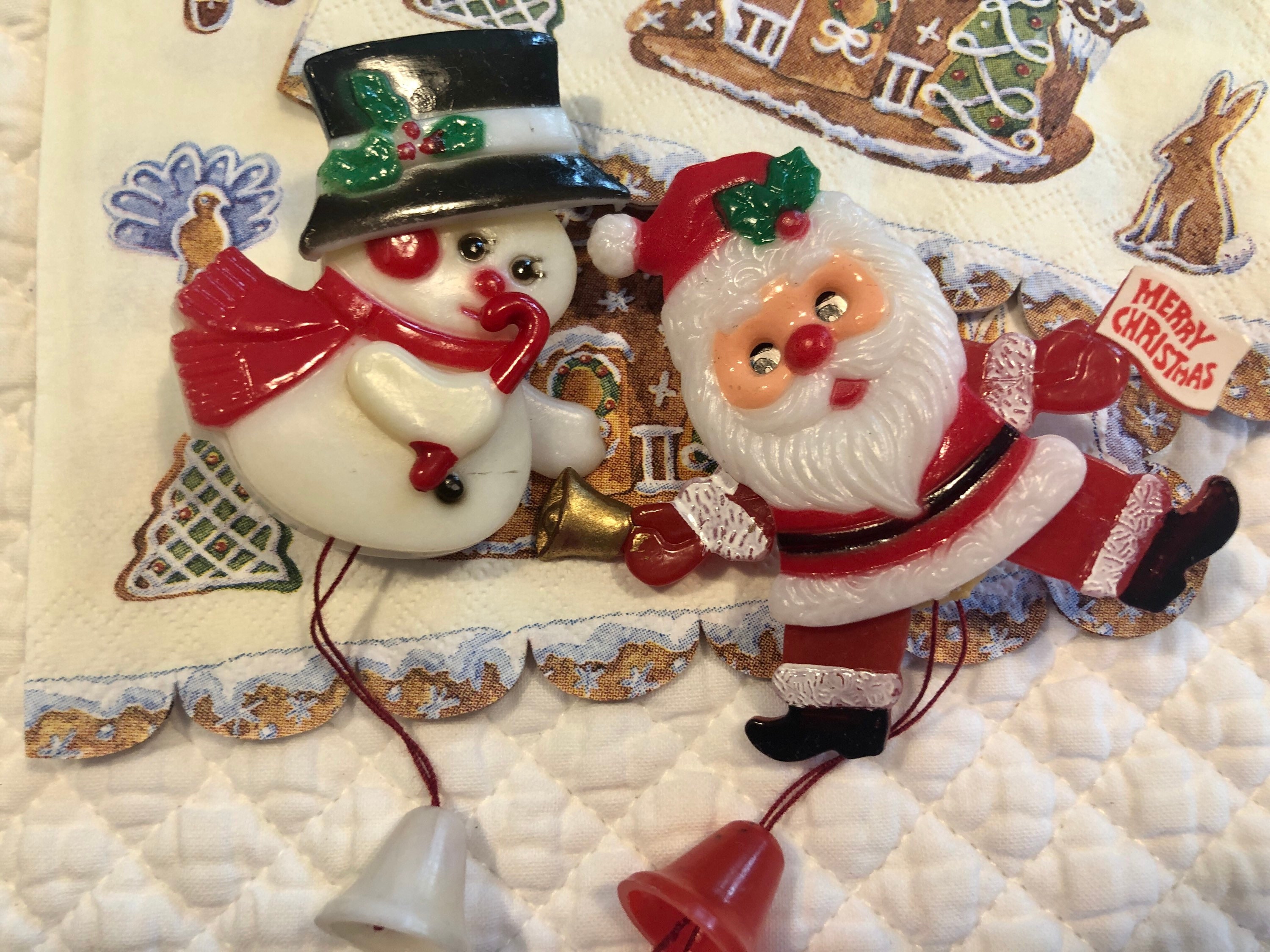 Vintage Santa Pull String Pin Brooch/vintage Santa Pin/vintage - Etsy