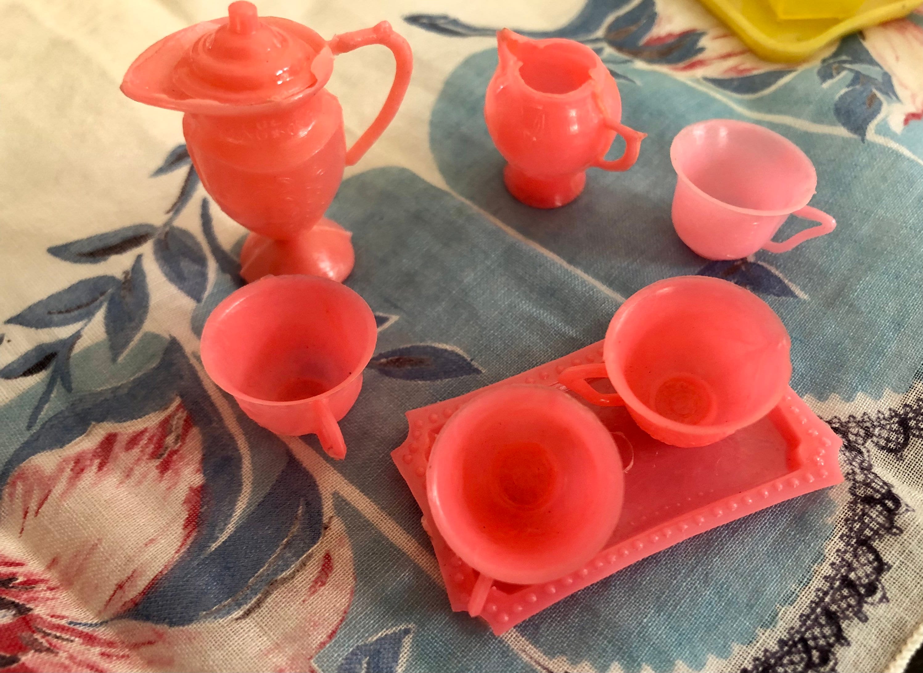 Vintage Miniature Doll Tea Set/plastic Tea Set/mini Tea - Etsy