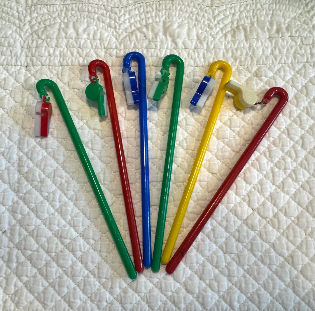 Vintage Whistle Swizzle Stick Set/ 6 Pc Whistle for Your Drink/whistle ...