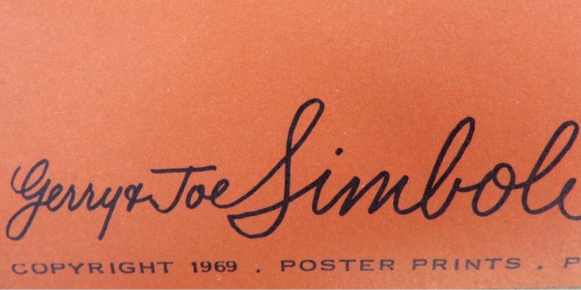 Vintage 1969 Gemini Poster/joe Gerry Simboli/zodiac Poster/mod ...
