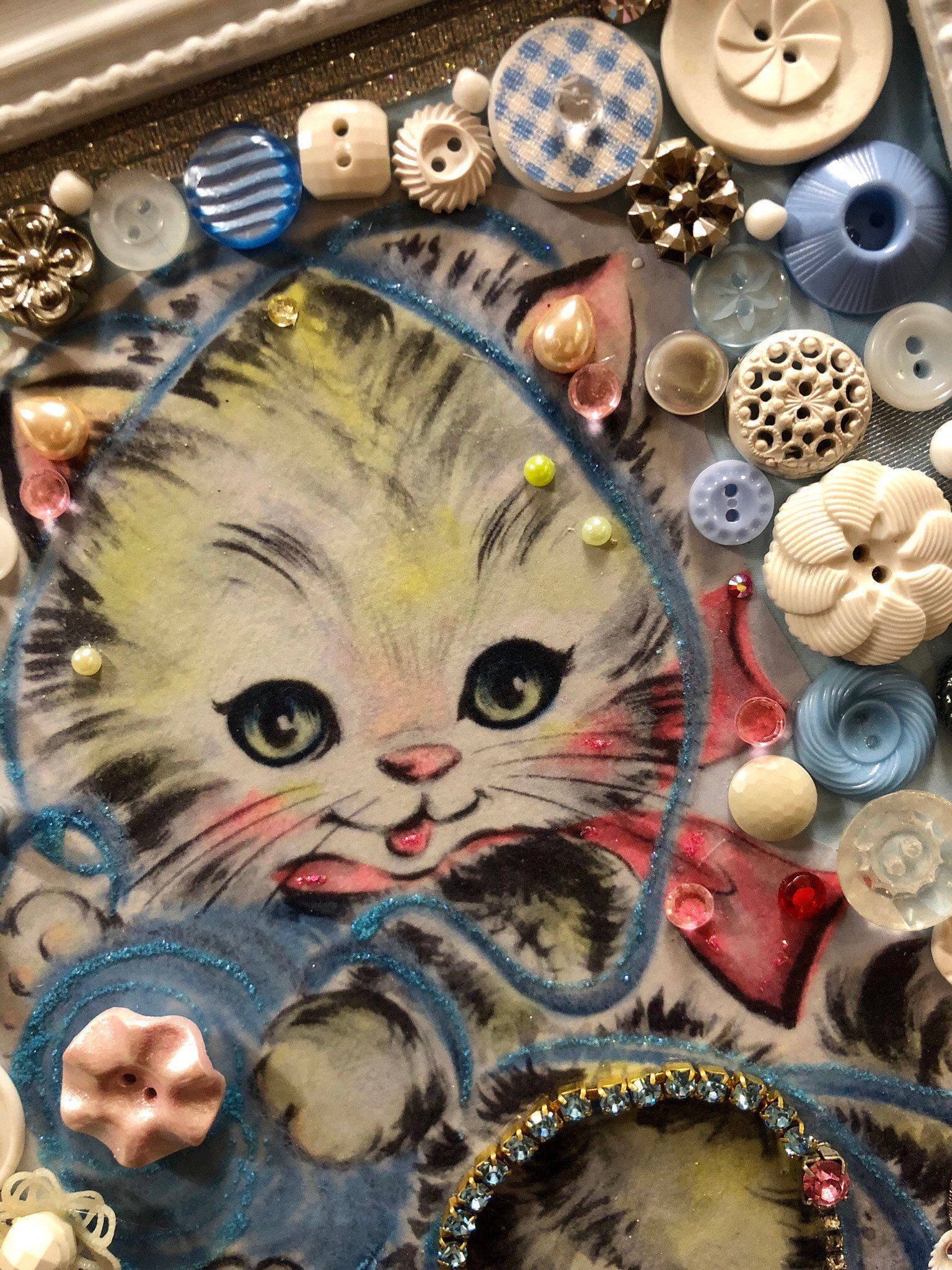 Vintage kitten cat art/vintage kitty cat Art/kitten on | Etsy
