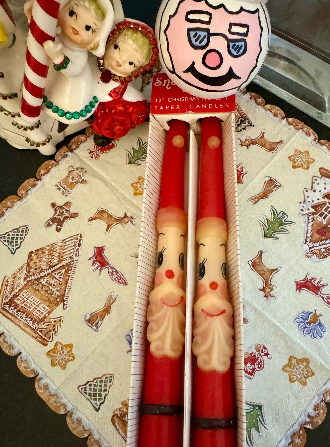 Vintage Santa Candle Sticks/santa Tapers/christmas Candles/capri Santa ...