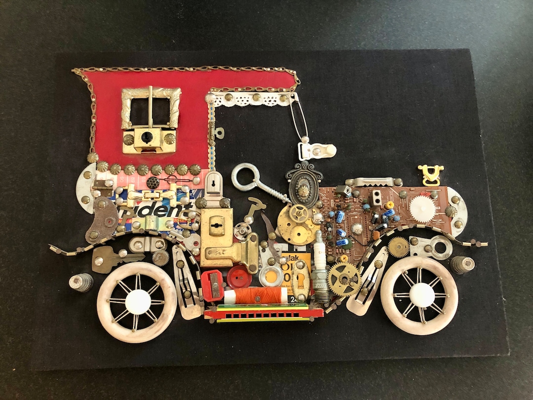 Vintage Steam Punk Car Art/mixed Media Steam Punk Car Art/rolls Royce ...