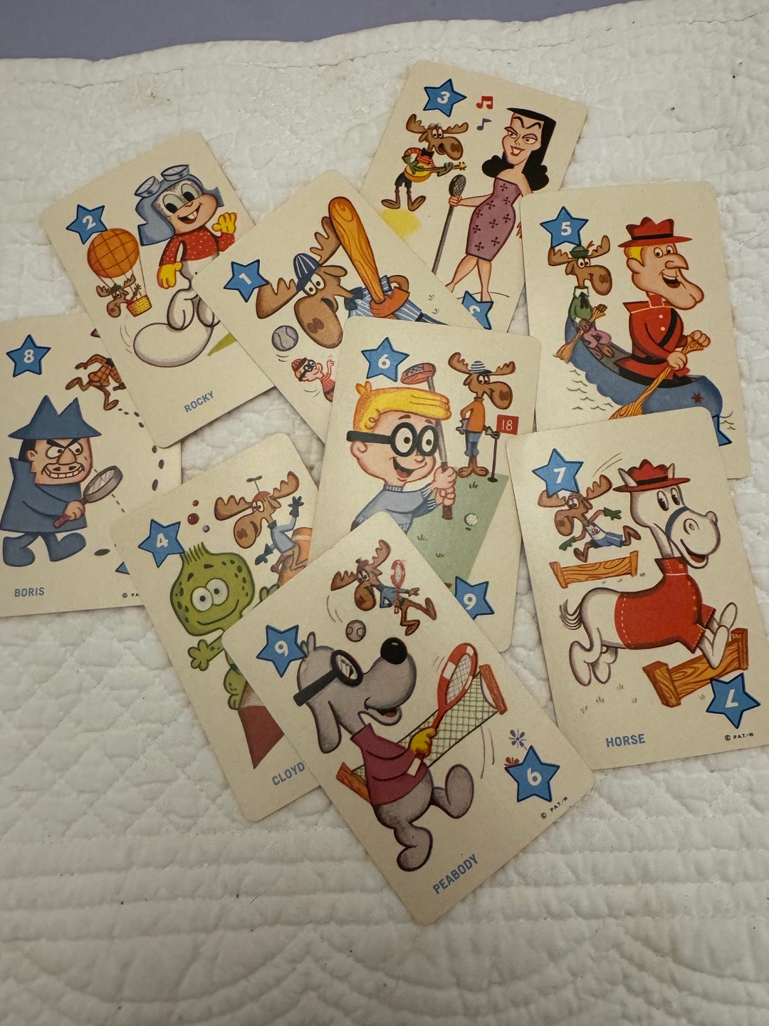 Vintage Bullwinkle Rocky Playing Cards 9pc/vintage Boris Natasha Game ...