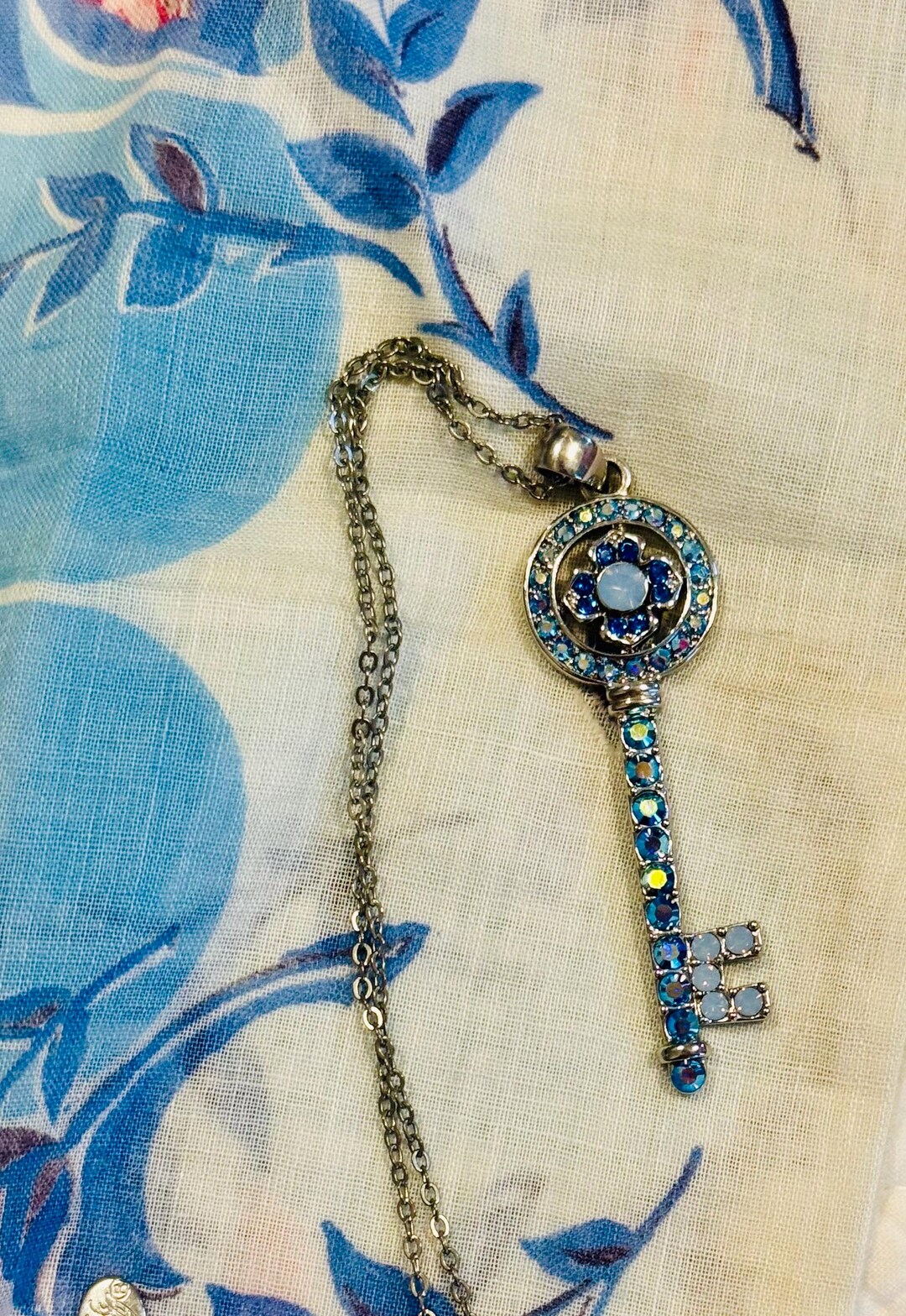 Vintage Kirks Folly "key to My Heart Necklace"/vintage Swarovski ...
