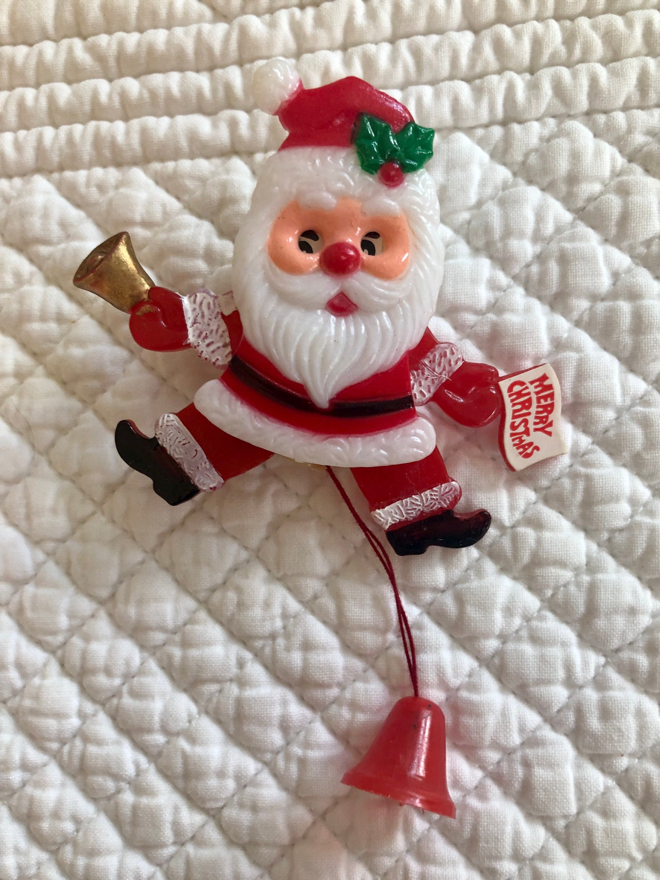 Vintage Santa Pull String Pin Brooch/vintage Santa Pin/vintage - Etsy