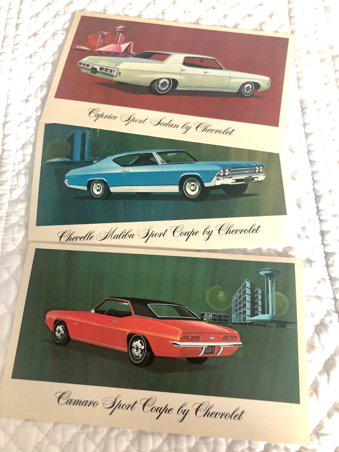 Vintage Car Dealer Advertising Postcards/vintage Chevrolet Malibu 1960s ...