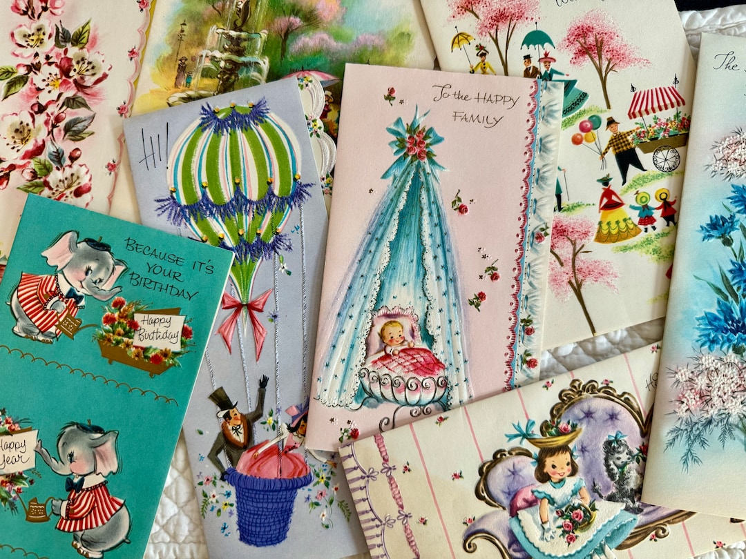 Vintage Mid Century Greeting Cards/ Mid Century Epfemera/vintage ...