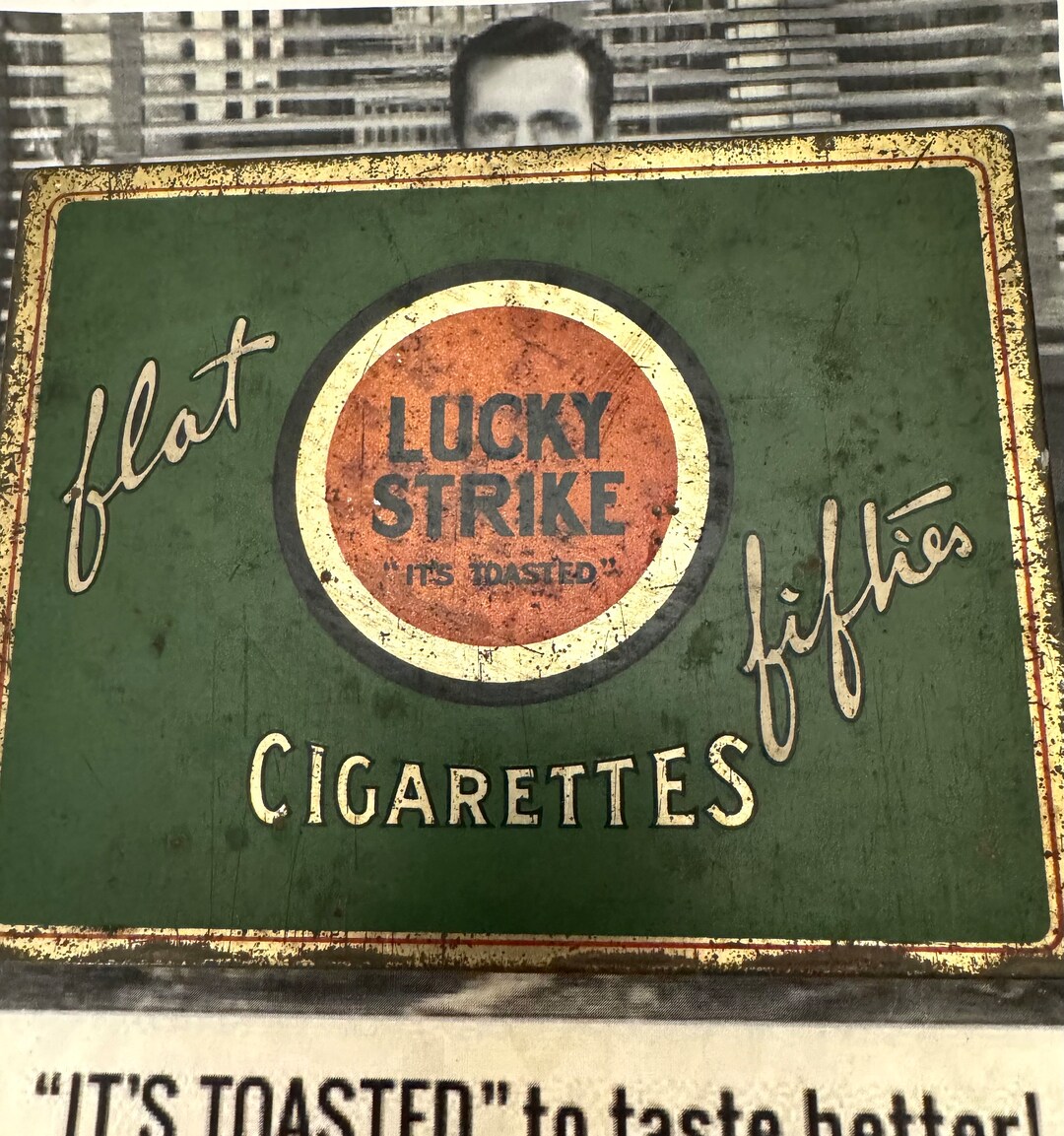 Lucky Strike Cigarette Tin With Tax Stamp/lucky Strike Tin With Tax ...