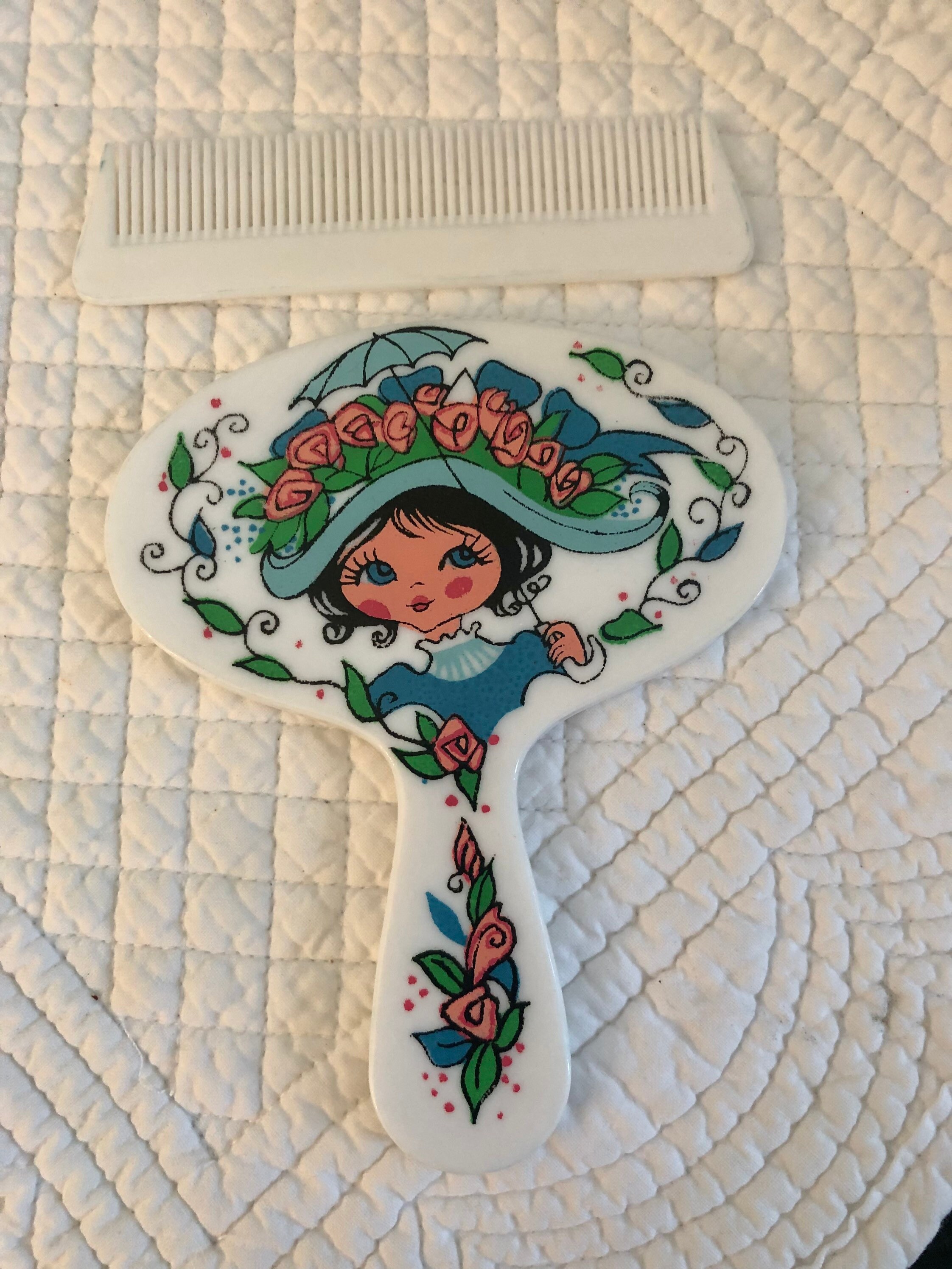 Vintage Groovy Girls Hand Mirror/vintage 1970s Hand Mirror/mid - Etsy