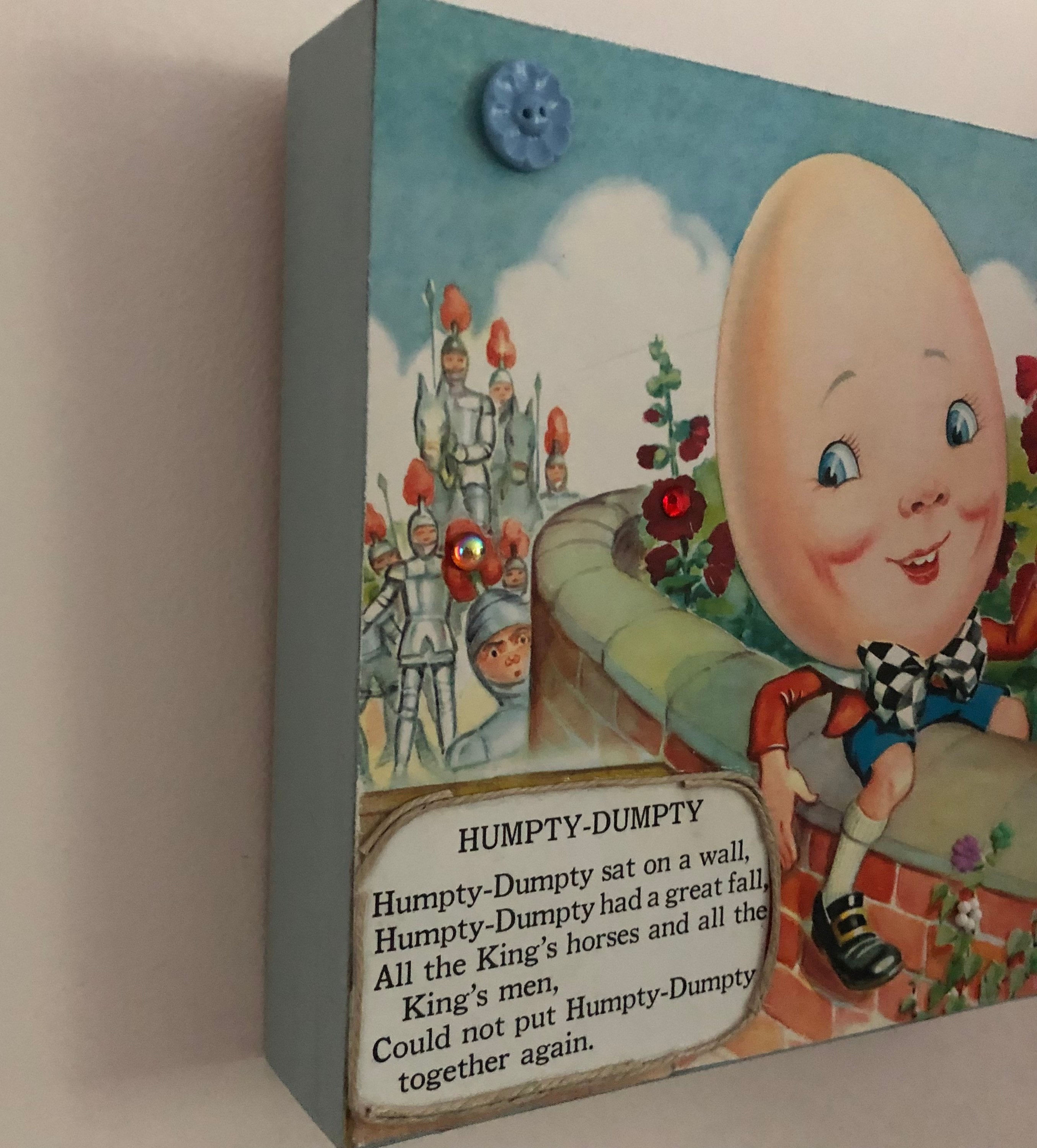 Vintage Humpty Dumpty Art/mid Century Nursery Rhyme - Etsy