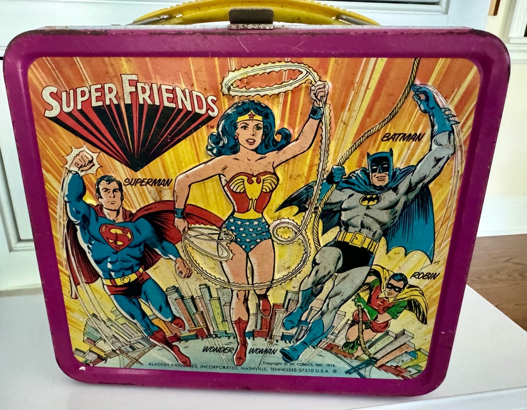 Super Friends Lunch Box/ 1978 Wonder Woman Batman Lunch Box/super Hero ...