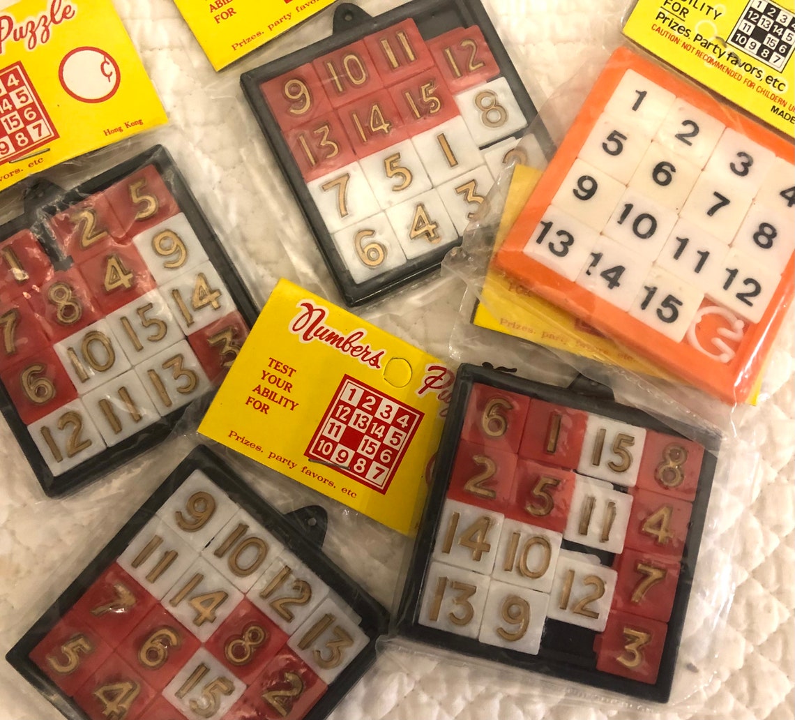 Vintage Numbers Sliding Tile Puzzle/number Tile Puzzle/roalex - Etsy