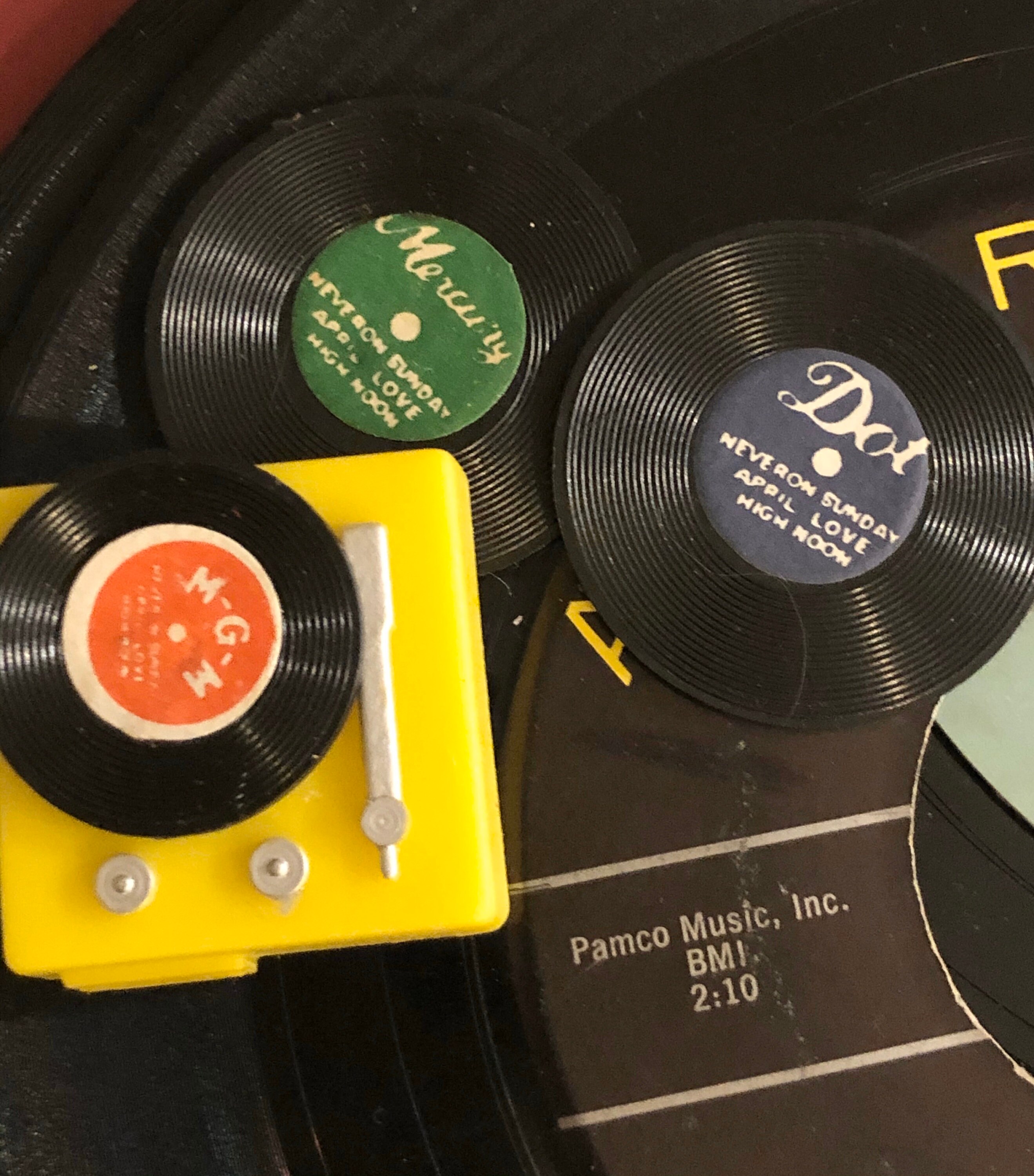 Vintage Mini Record Player With Records/toy Mini Turntable/miniature ...