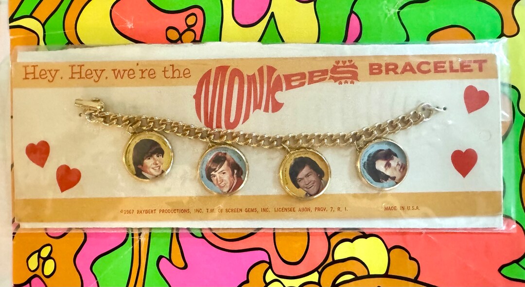 Vintage the Monkees 1967 Charm Bracelet/vintage Monkees Charm Bracelet ...