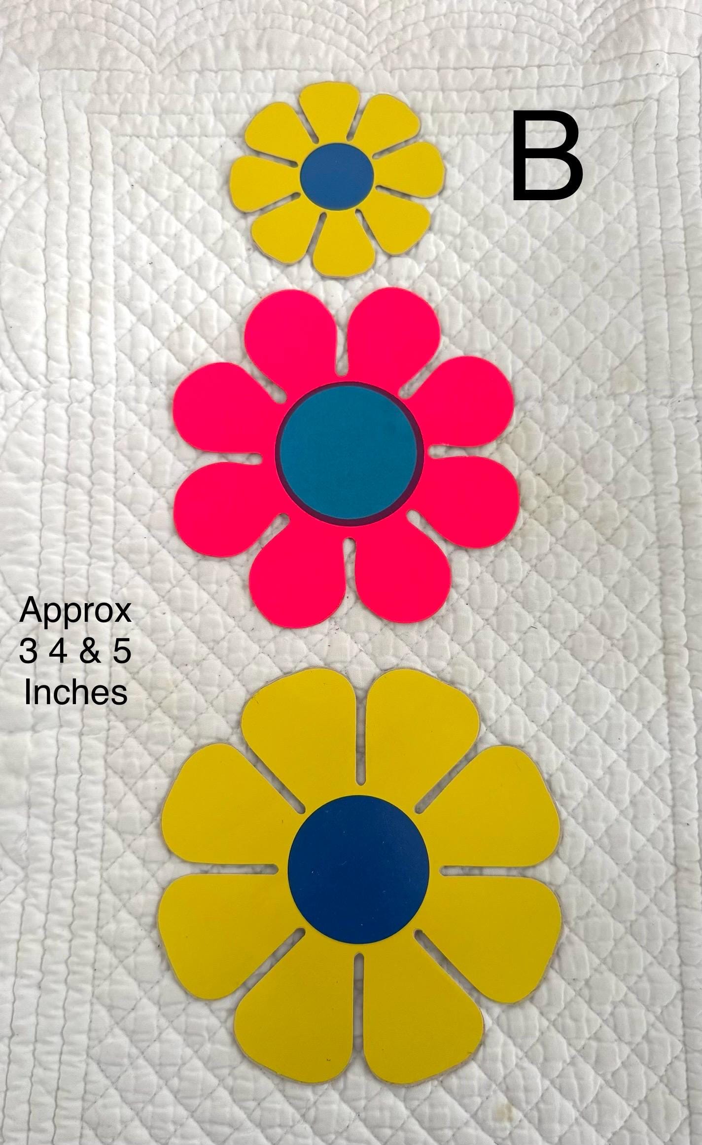 Vintage Flower Power Flower Stickers/groovy 1970s Flowers/vintage ...