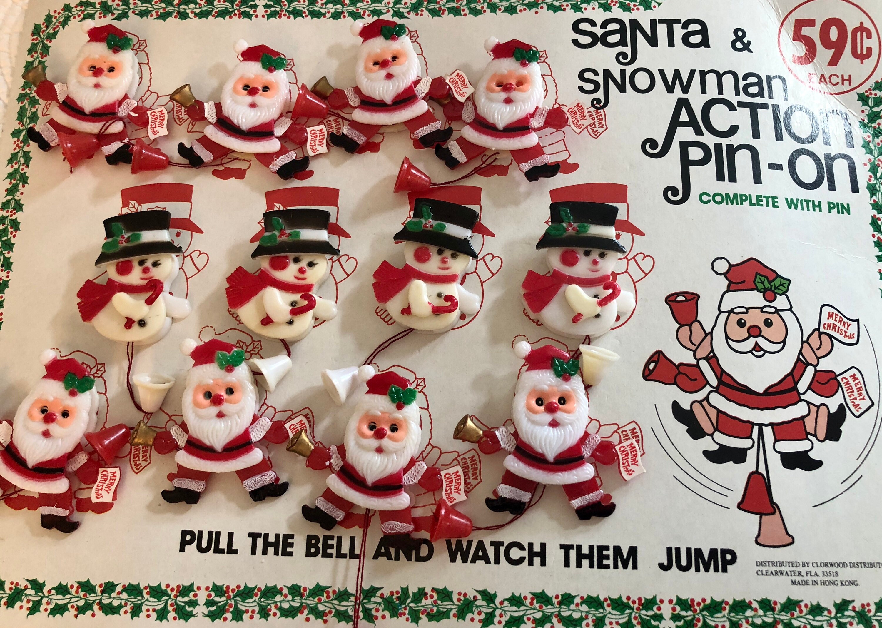 Vintage Santa Pull String Pin Brooch/vintage Santa Pin/vintage - Etsy