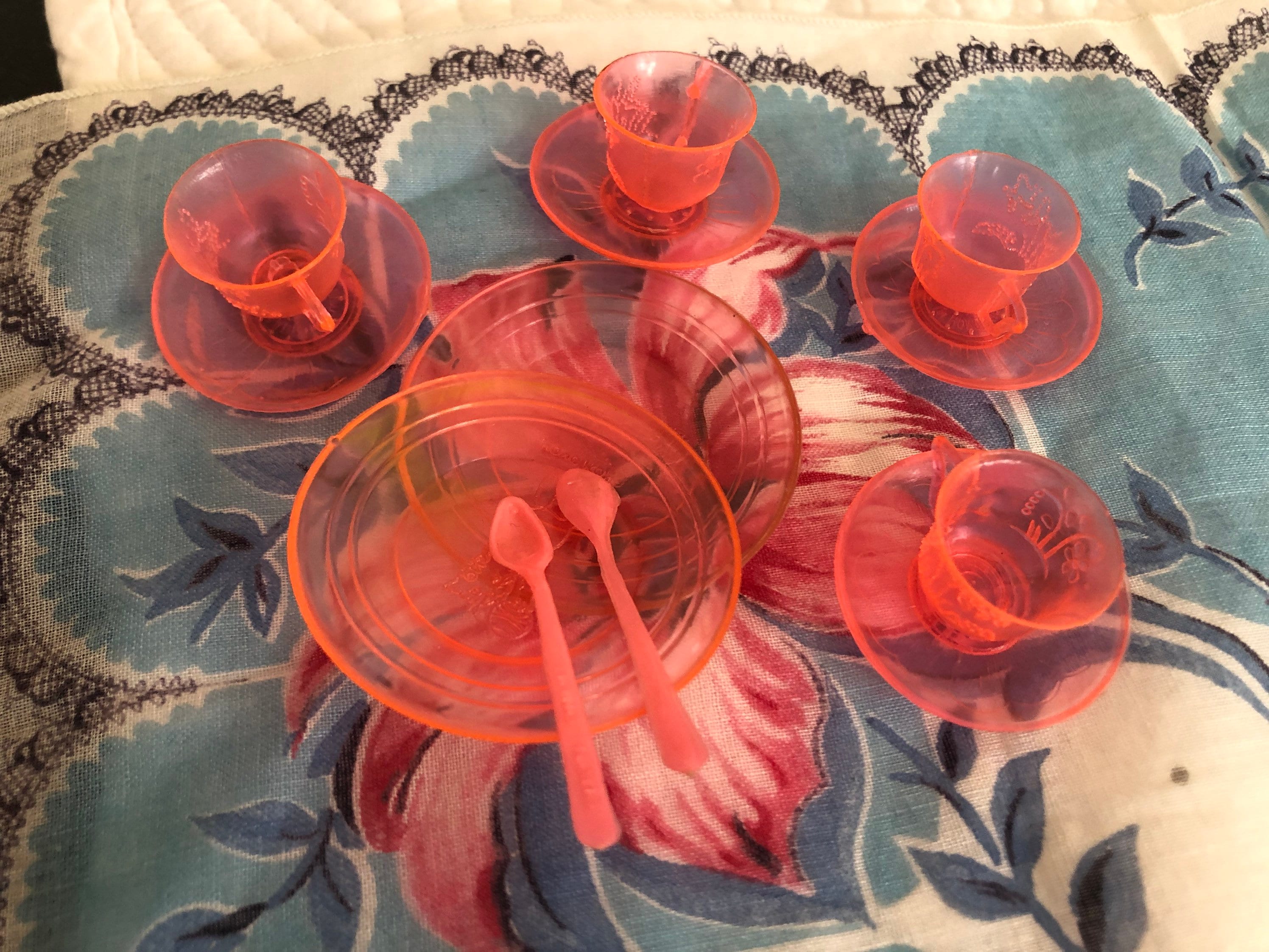 Vintage Miniature Doll Tea Set/plastic Tea Set/mini Tea - Etsy