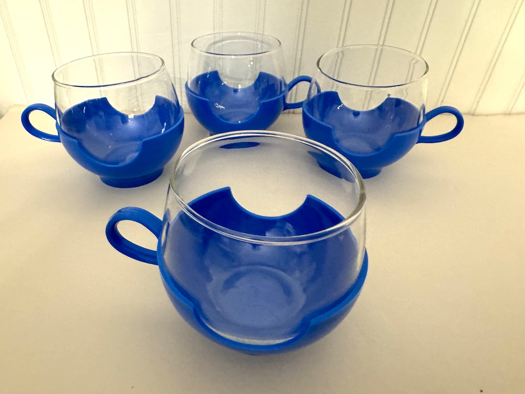 Vintage Pyrex Mod Glass Mugs/mid Century Modern Glass Mug/pyrex Glass ...