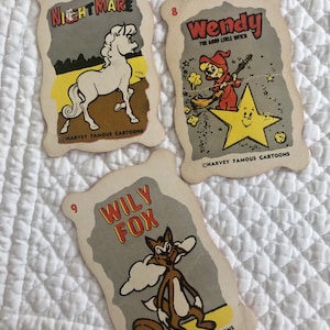 Vintage Harvey Famous Cartoons Playing Cards/11pc Vintage Cartoon Card ...