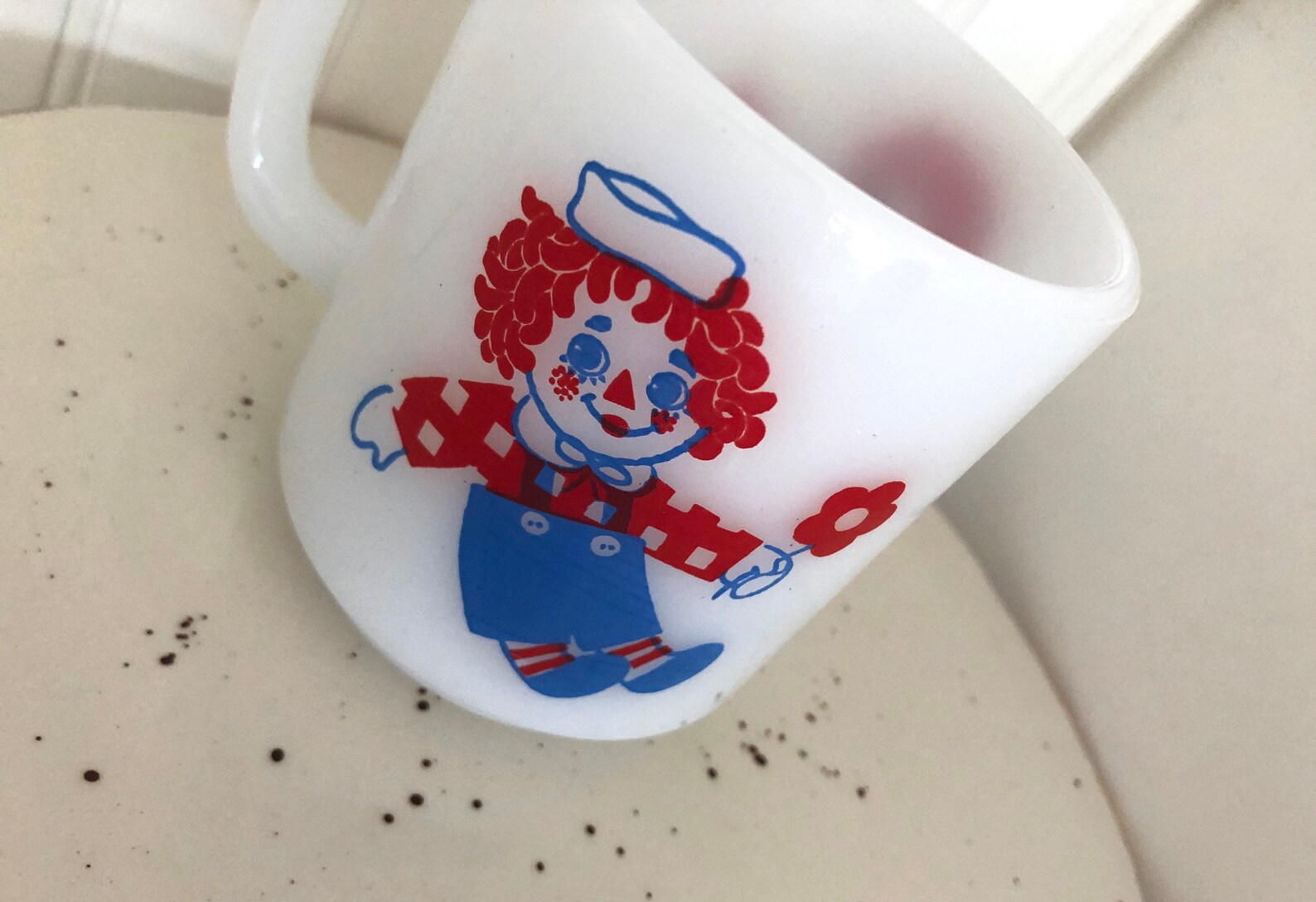 Raggedy Ann and Andy Mug Tree Milk Glass Mug/glasbake Milk - Etsy