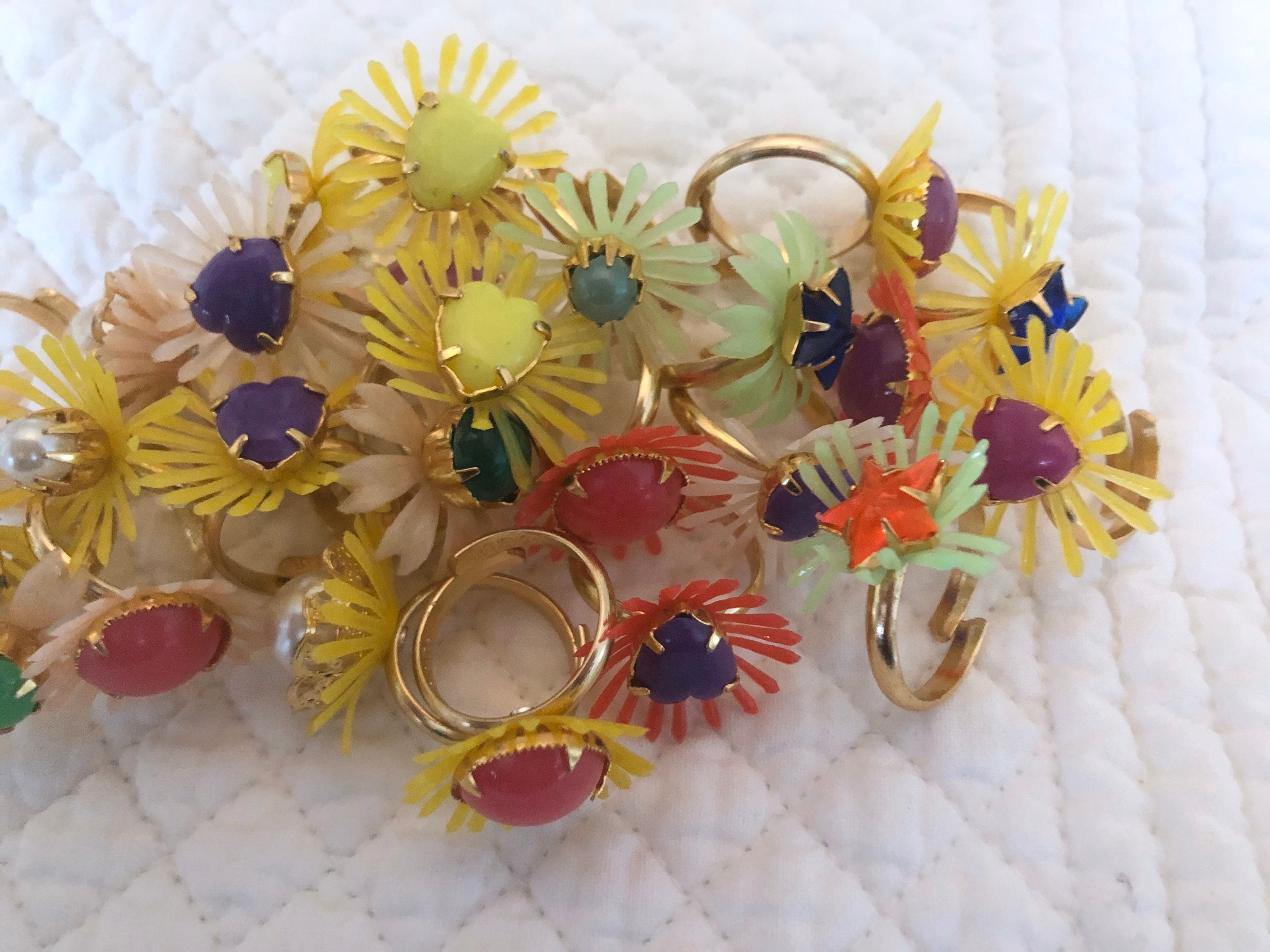 Vintage Gumball 3pc Cocktail Ring/gumball Prize Rings/pretend | Etsy