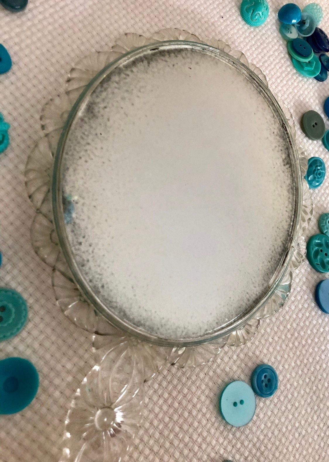 Vintage Hand Mirror/vintage Mirror With Buttons/vintage Vanity Pearl ...