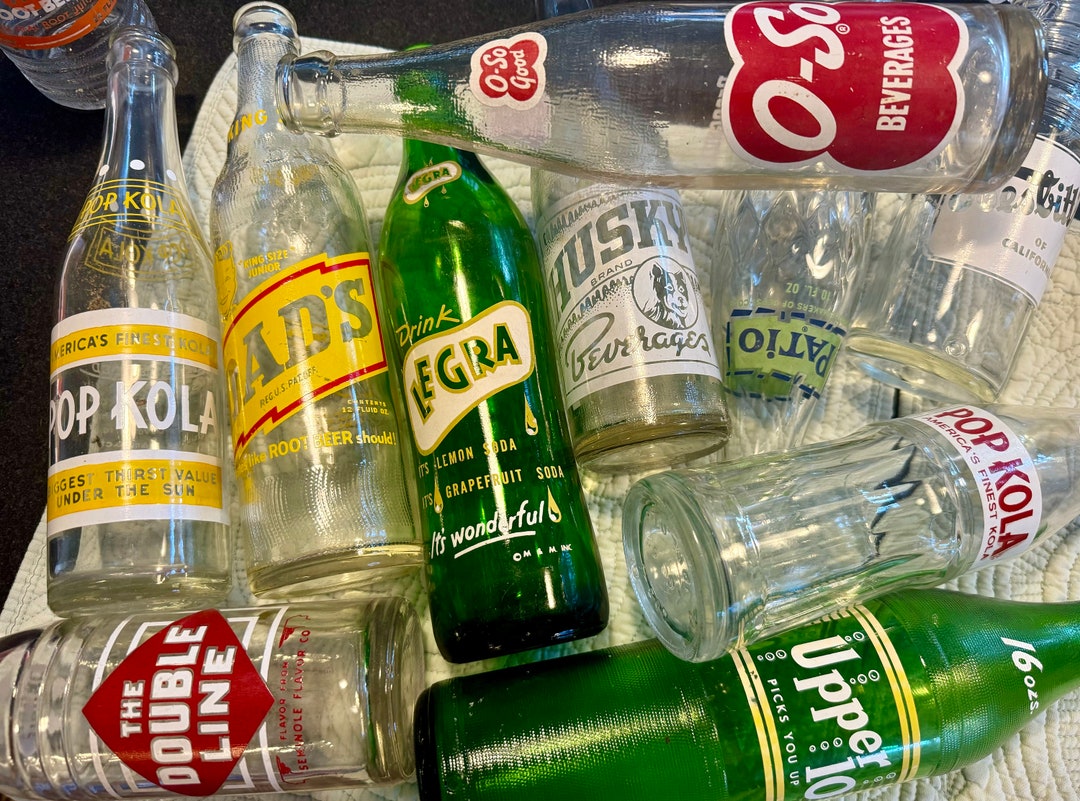 Vintage Mid Century Glass Soda Pop Bottle/soda Bottle/1960s Soda Pop ...