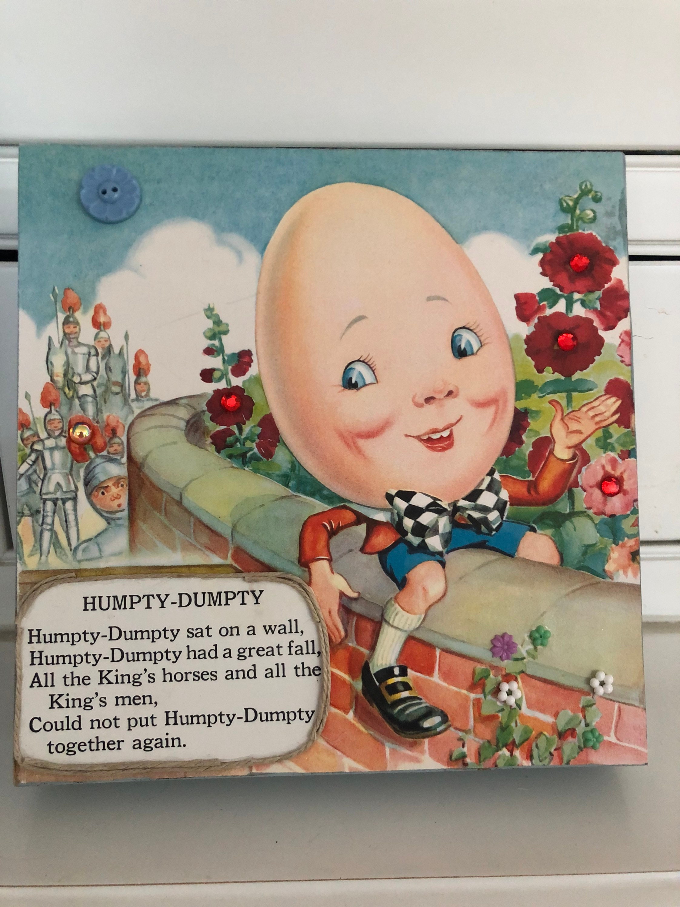 Vintage Humpty Dumpty Art/mid Century Nursery Rhyme - Etsy