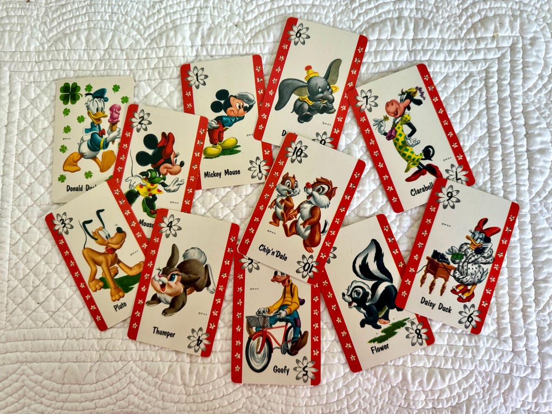 Vintage Disneyland Playing Cards 12pc/ Vintage Disney Characters ...