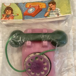Vintage Mini Plastic Toy Telephone/made in Japan Toy Telephone/rotary ...