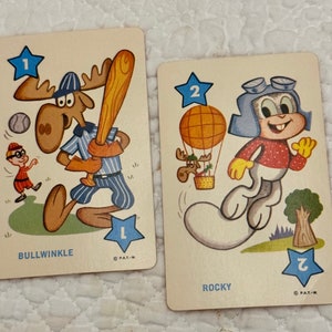 Vintage Bullwinkle Rocky Playing Cards 9pc/vintage Boris Natasha Game ...