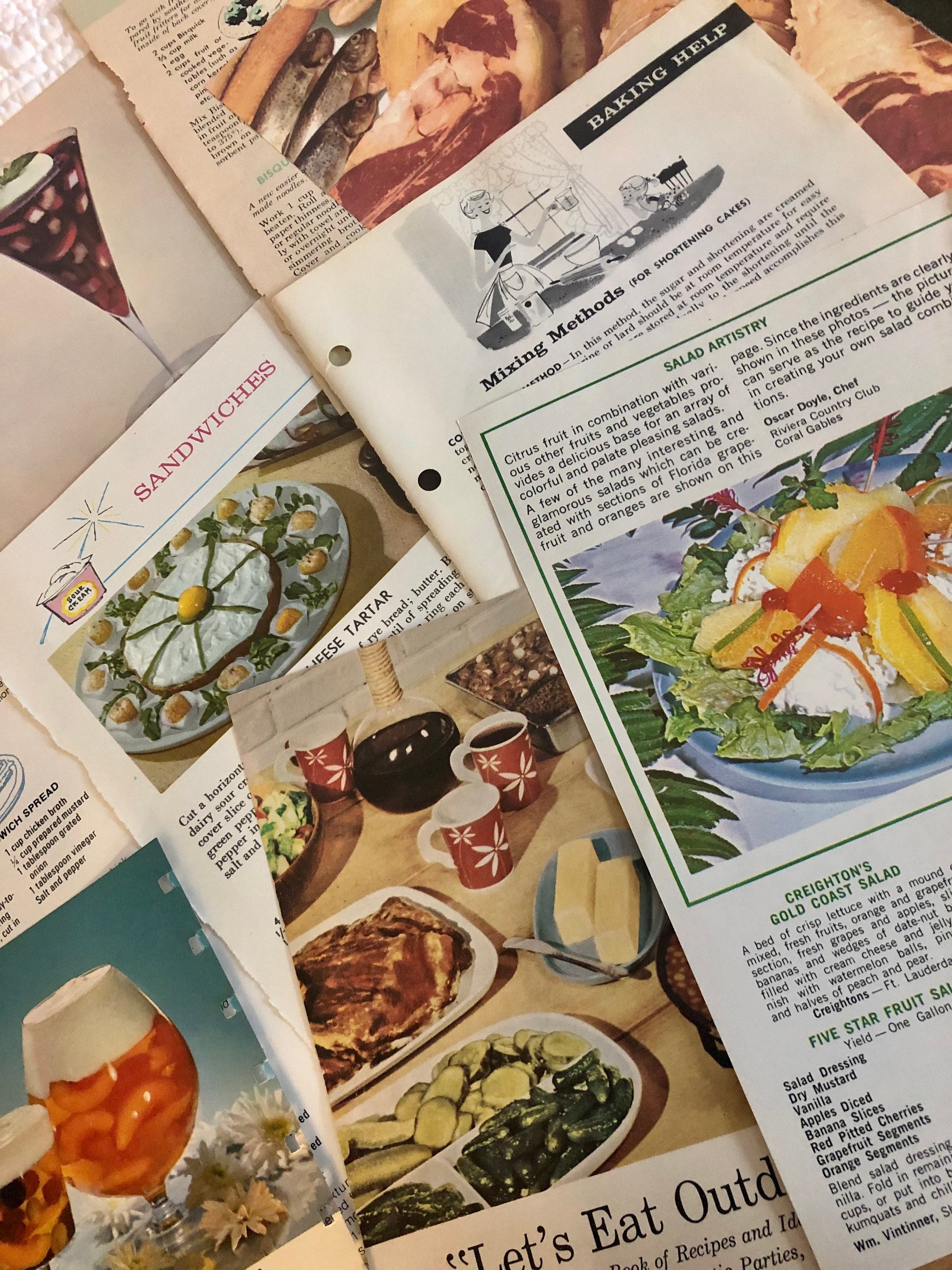 Vintage Food Recipe Book Illustrations 11pc/vintage - Etsy