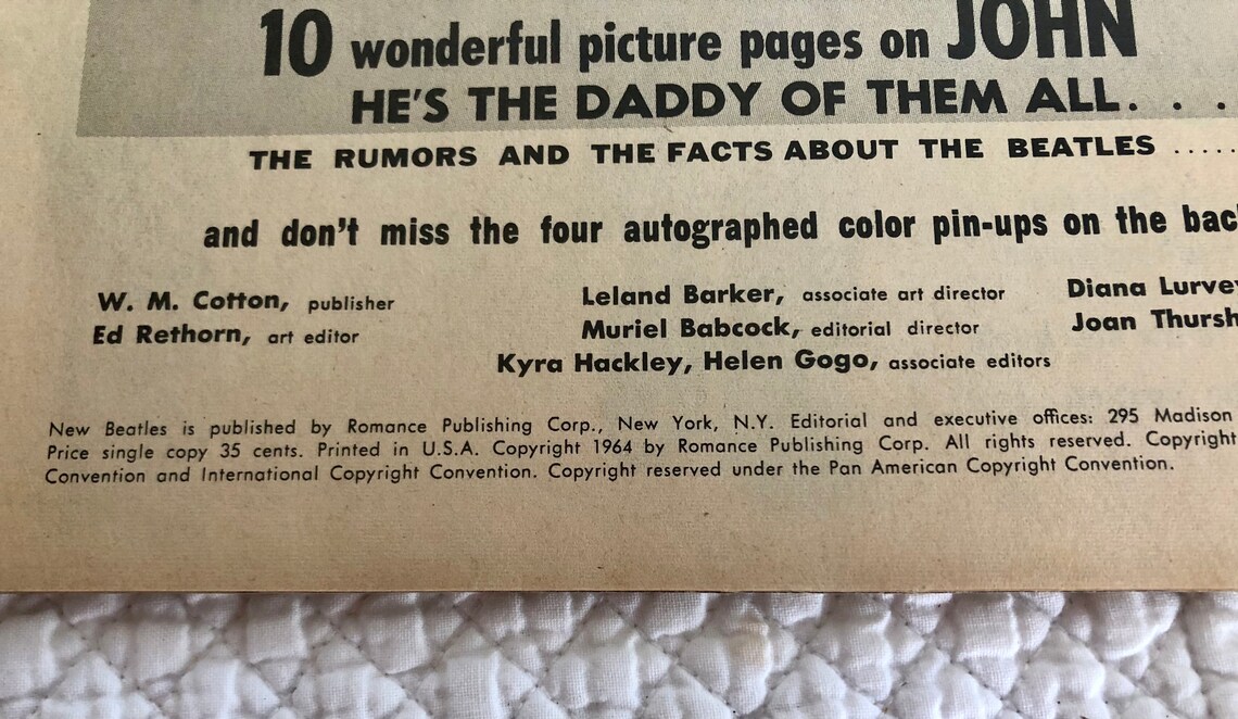 Beatles Souvenir Magazine/vintage the Beatles Souvenir Tour - Etsy