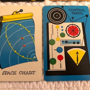 Vintage Outer Space Childrens Playing Cards 8pc/vintage Illustrations ...