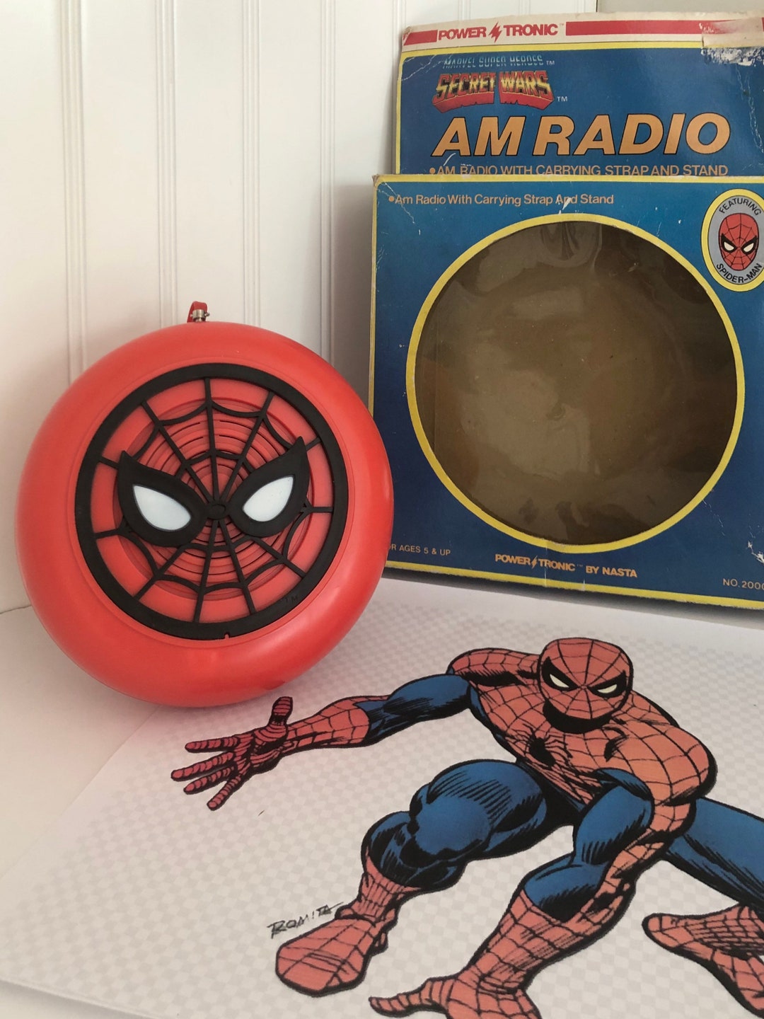 Vintage Spider-man Am Radio/vintage 1984 Spider-man Radio/ Marvel ...