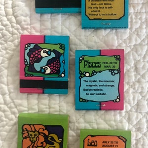 Vintage Zodiac Blue Tip Matches/vintage Psychedelic Match Books/vintage ...