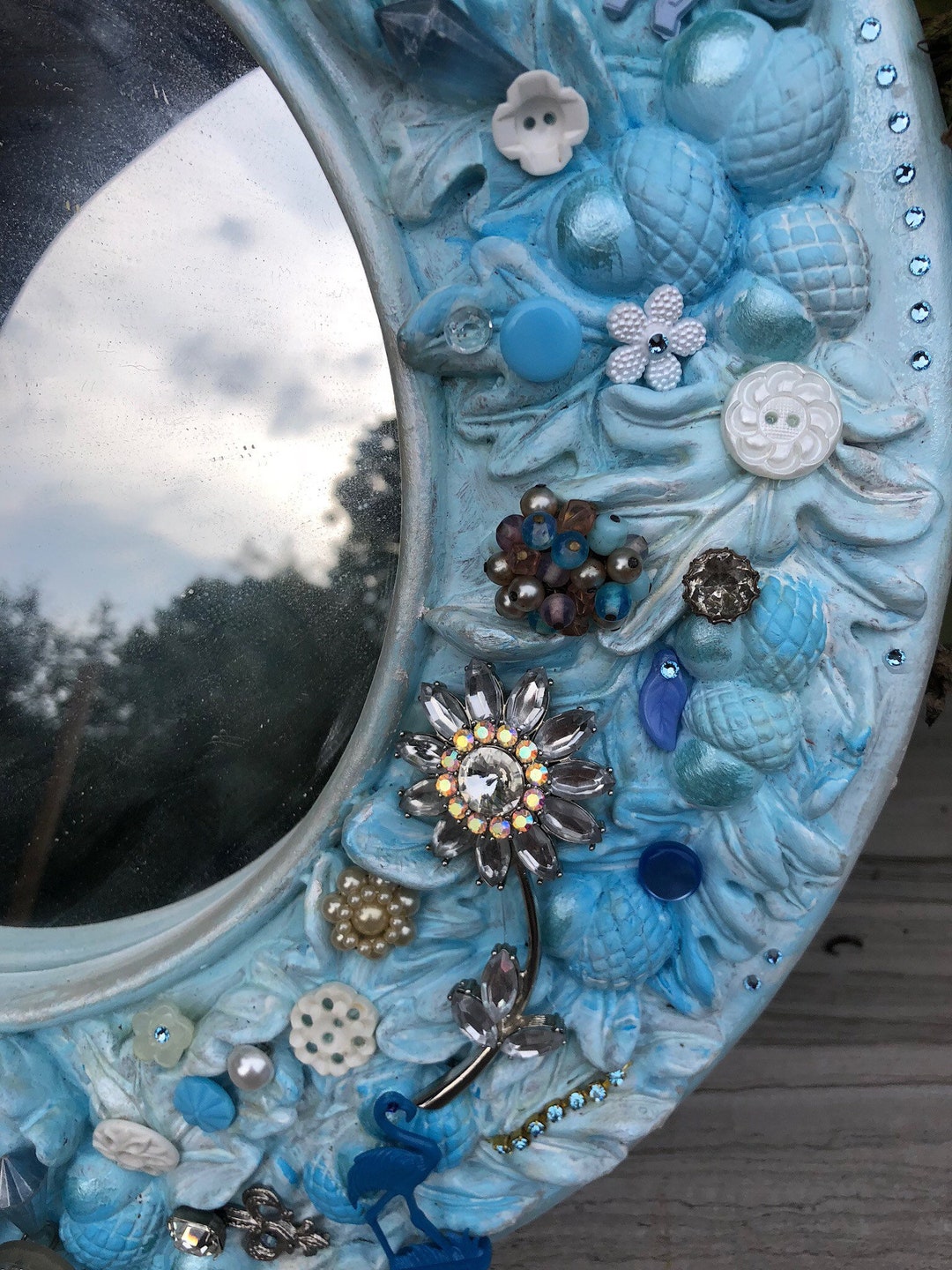 Round Rococo Mirrorhome Decor Shabby Chic Mirror/mosaic - Etsy