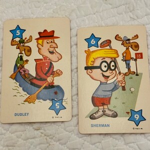 Vintage Bullwinkle Rocky Playing Cards 9pc/vintage Boris Natasha Game ...