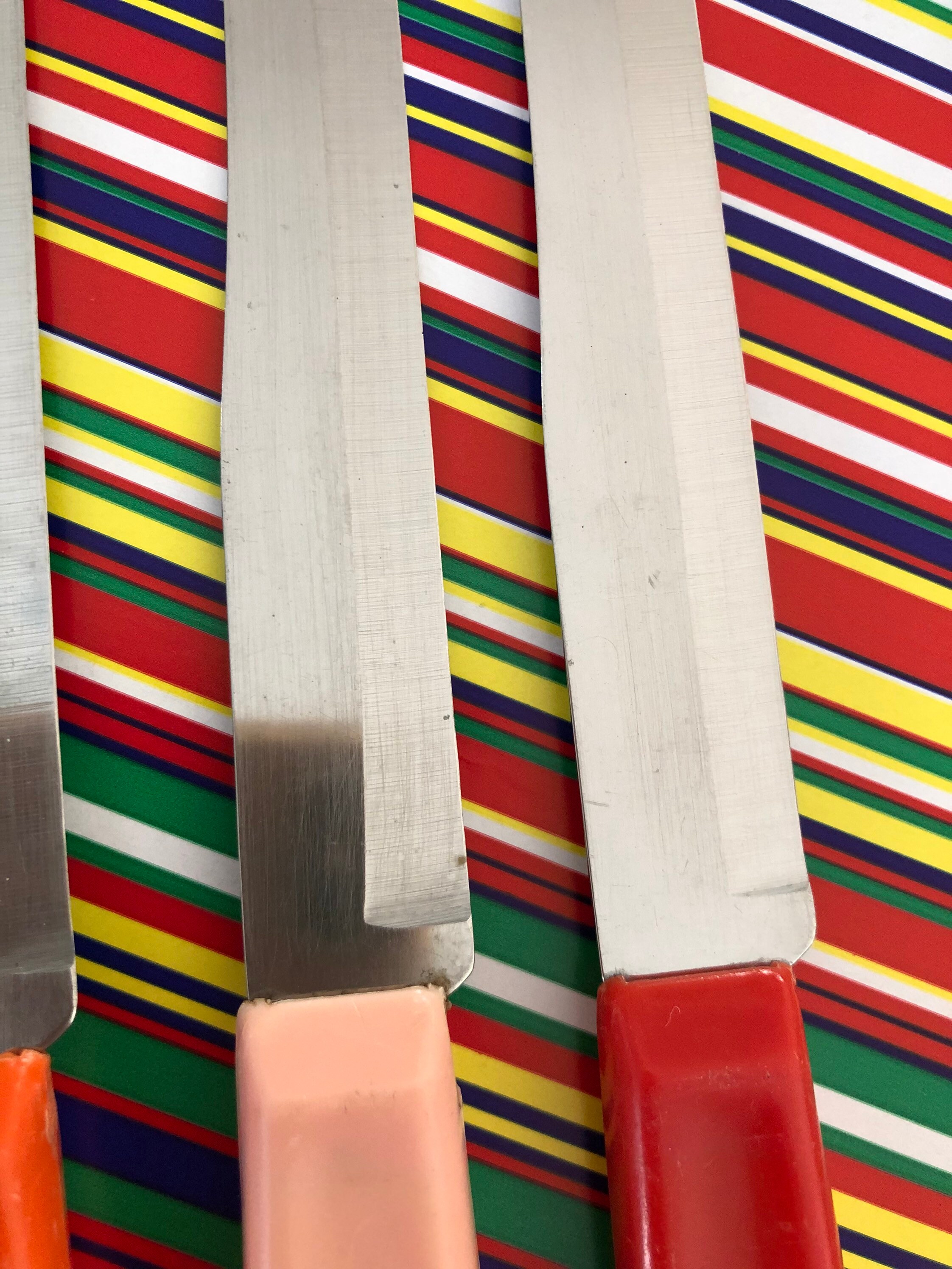 Vintage Stainless Steak Knives/quikut Steak Knife Set/pastel Steak ...