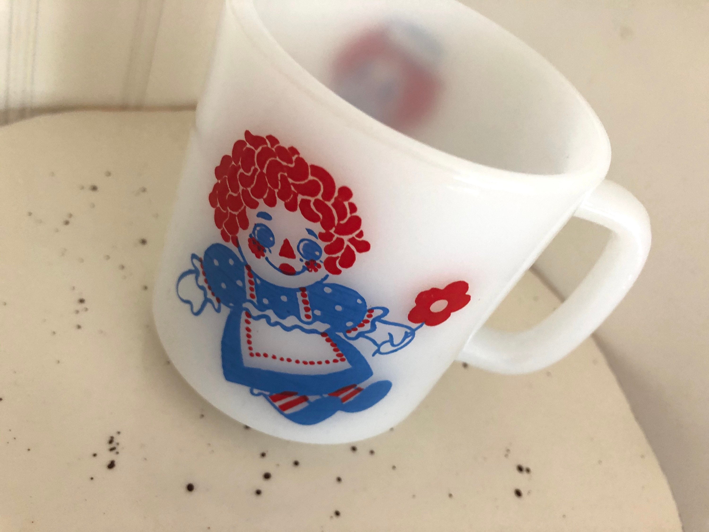 Raggedy Ann and Andy Mug Tree Milk Glass Mug/glasbake Milk - Etsy