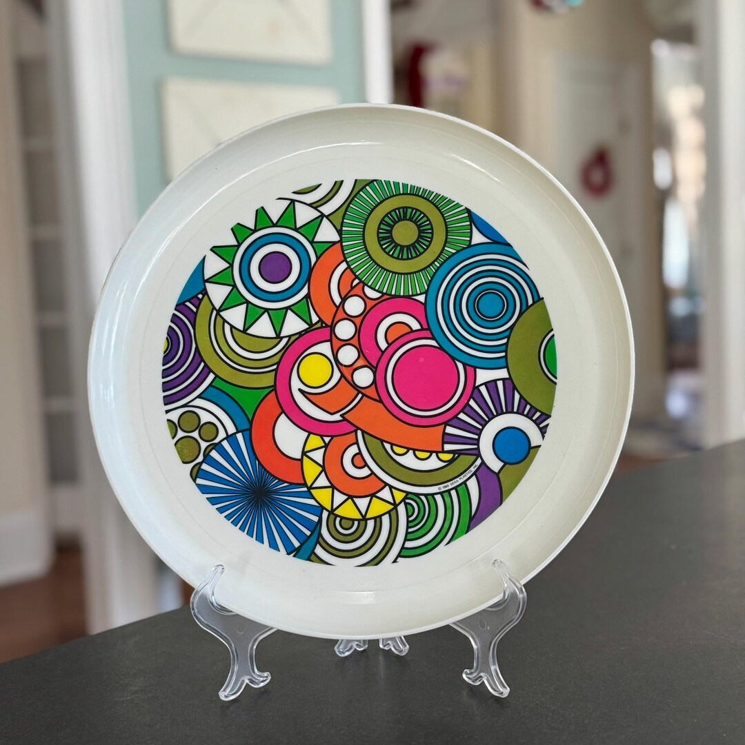 Vintage Flower Power Platter/flower Power Tray Platter Plate/vintage ...