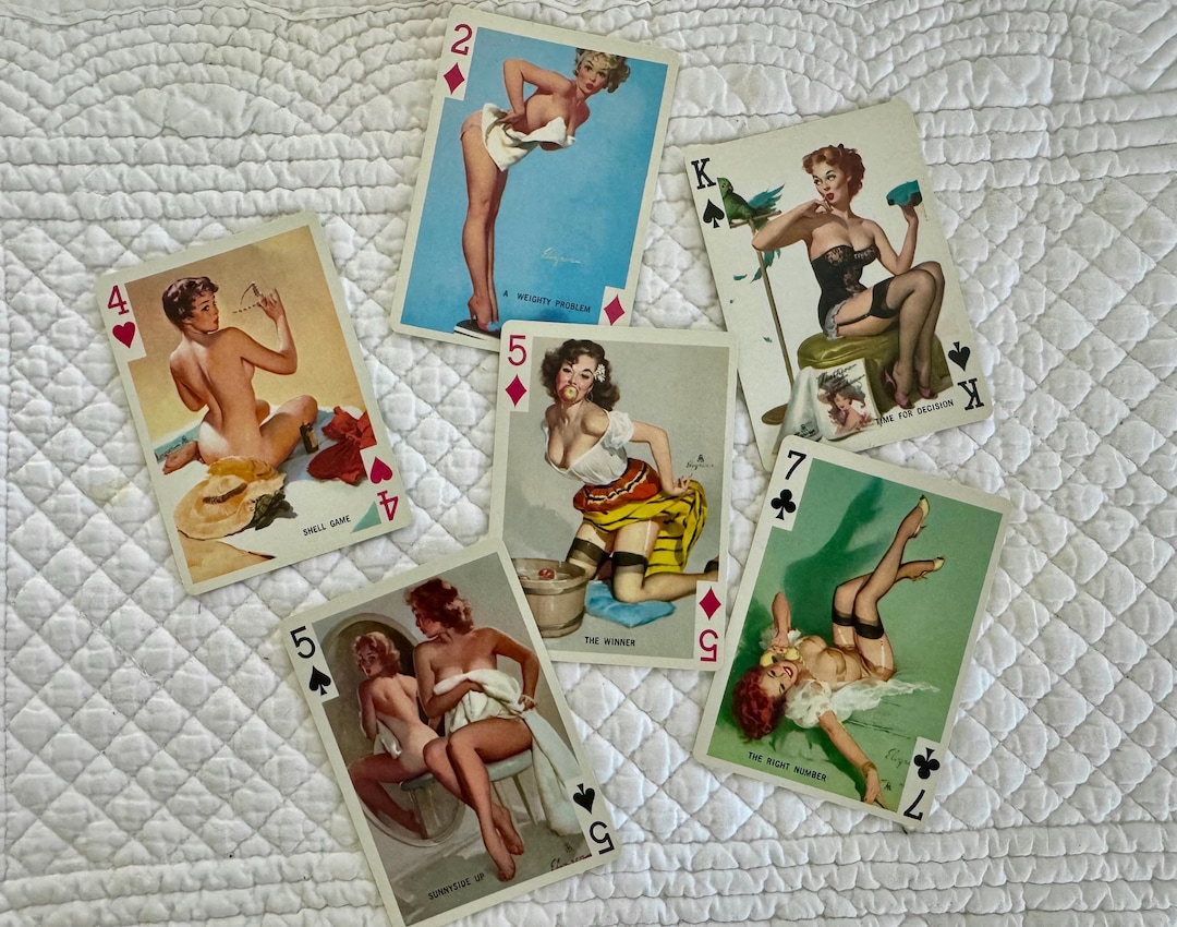 6 Pc Vintage Pin up Playing Cards/vintage Pin up Girls/vintage Playing Cards/pin up Ephemera - Etsy