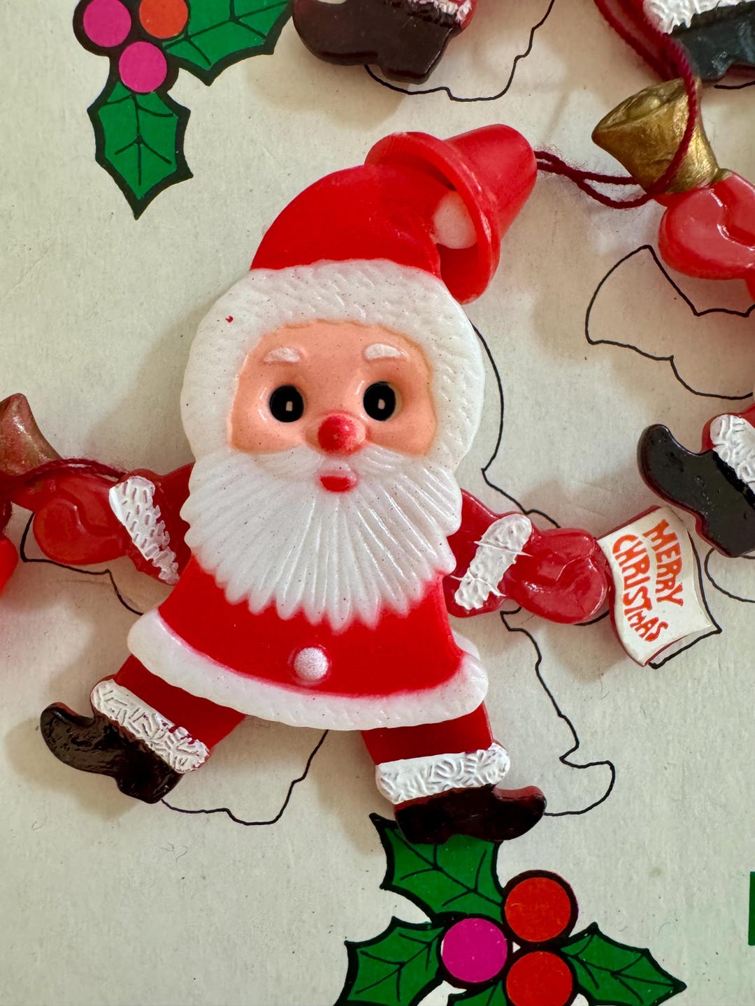 Vintage Santa Pull String Pin Brooch/vintage Santa Pin/vintage Santa ...