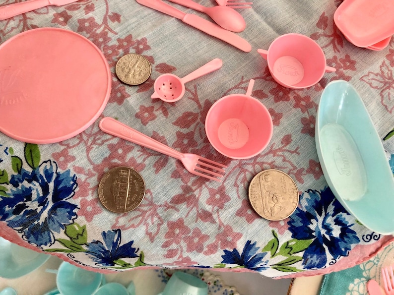 Vintage miniature doll tea set/plastic tea set/mini tea | Etsy