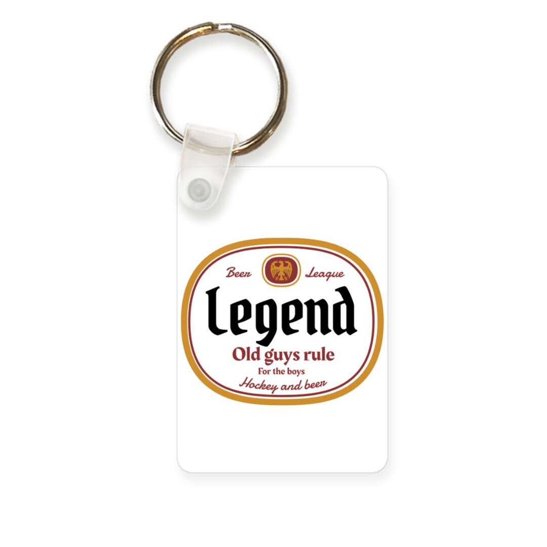Ice Hockey Beer League Legend Label Metal Key Chain - Etsy