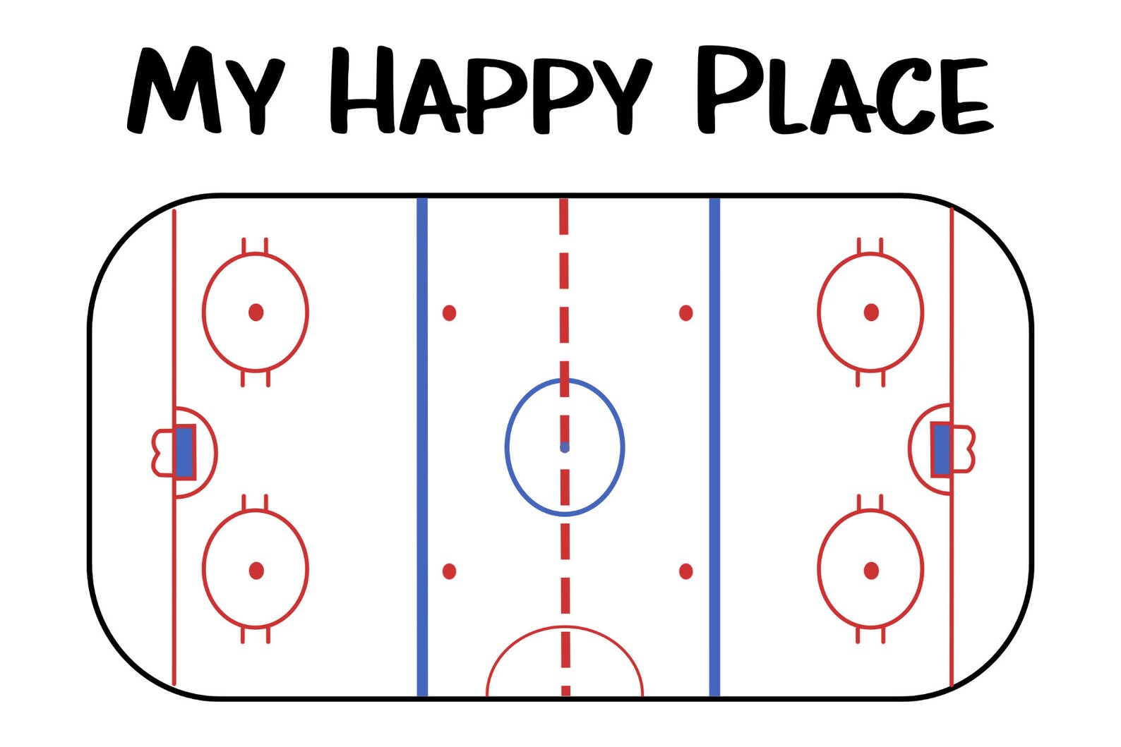 Hockey My Happy Place Digital Poster Wall Art Download Printable - Etsy