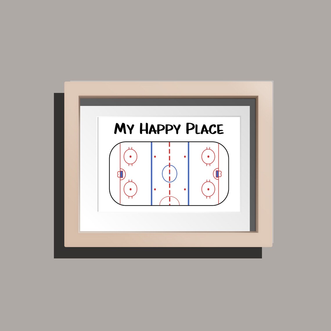 Hockey My Happy Place Digital Poster Wall Art Download Printable - Etsy