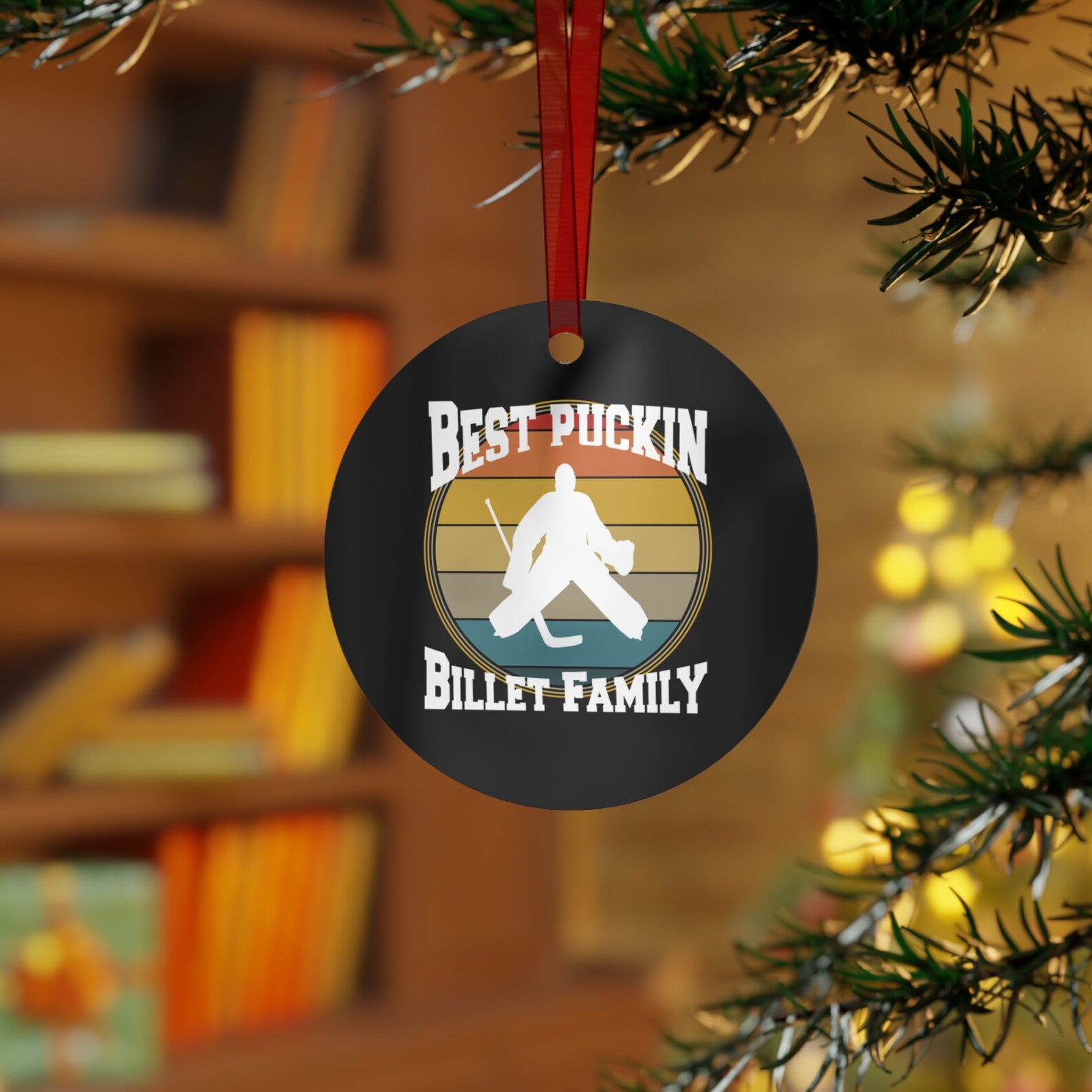 Best Puckin Billet Family Hockey Goalie Metal Christmas Ornament - Etsy